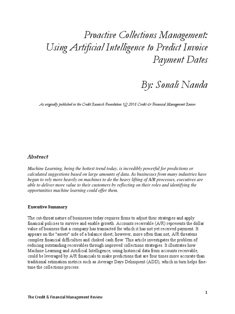 Proactive Collections Management: Using Artificial Intelligence To ...