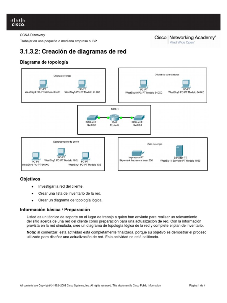 5 Creación de Diagrama de Red | PDF | Enrutador (Computación) | Red de ...