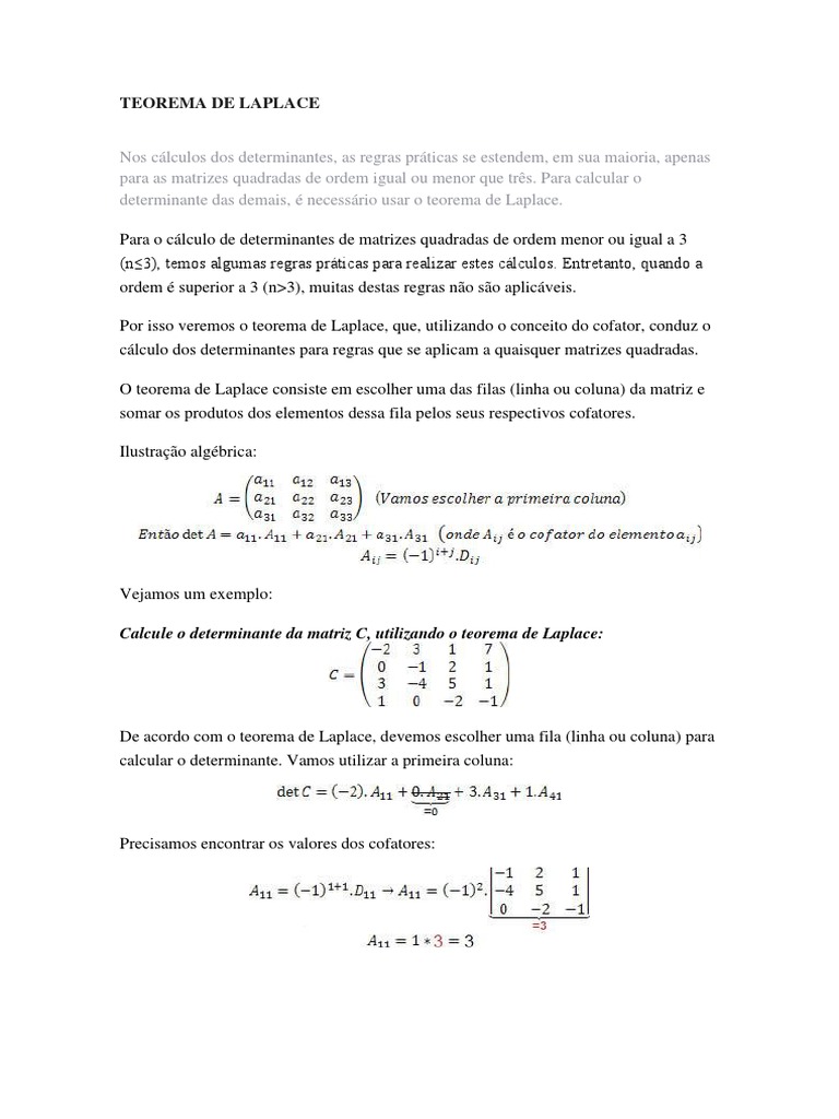 Teorema de Laplace | PDF