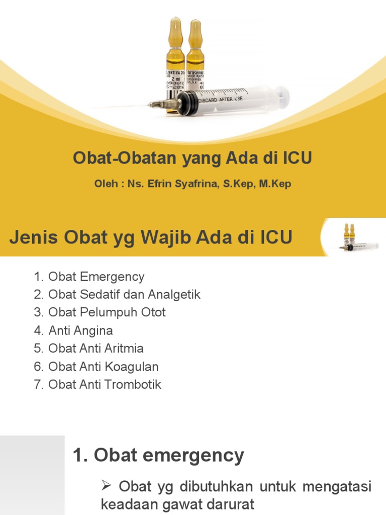 Obat-Obatan Penting ICU | PDF