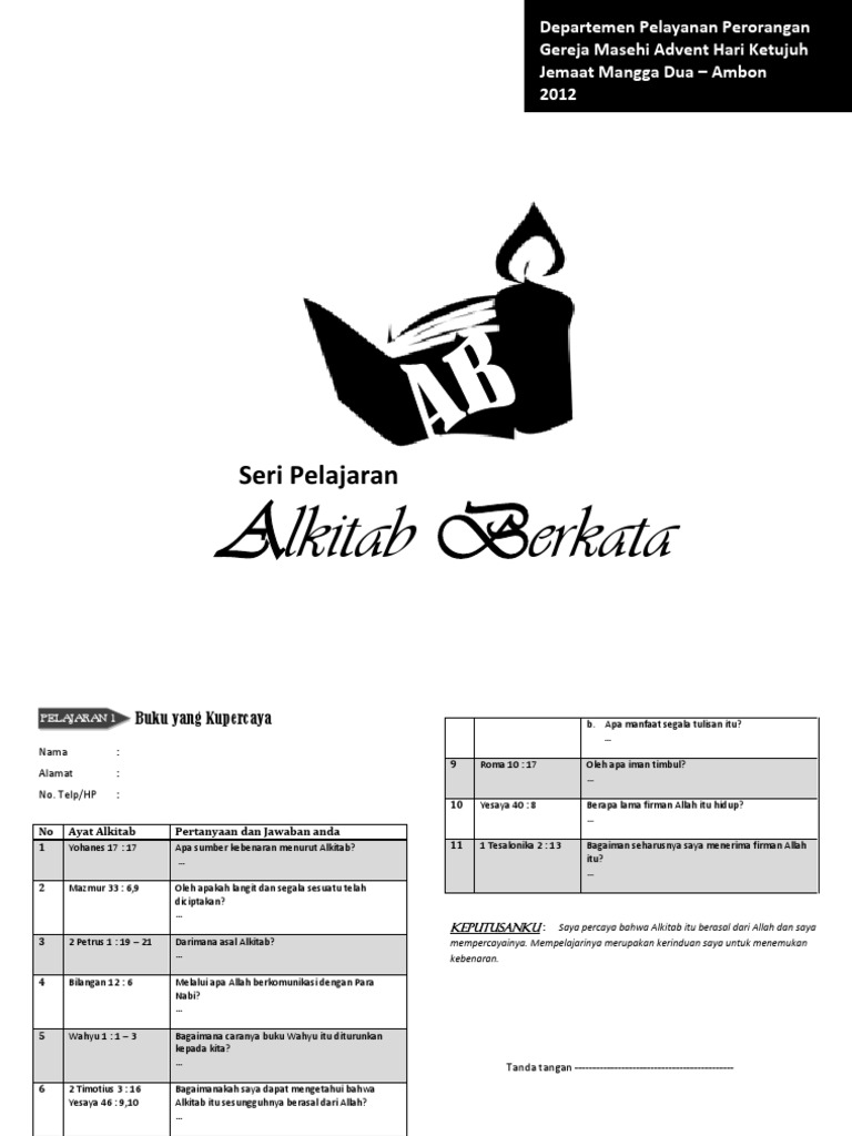 Panduan Studi Alkitab Adventis | PDF