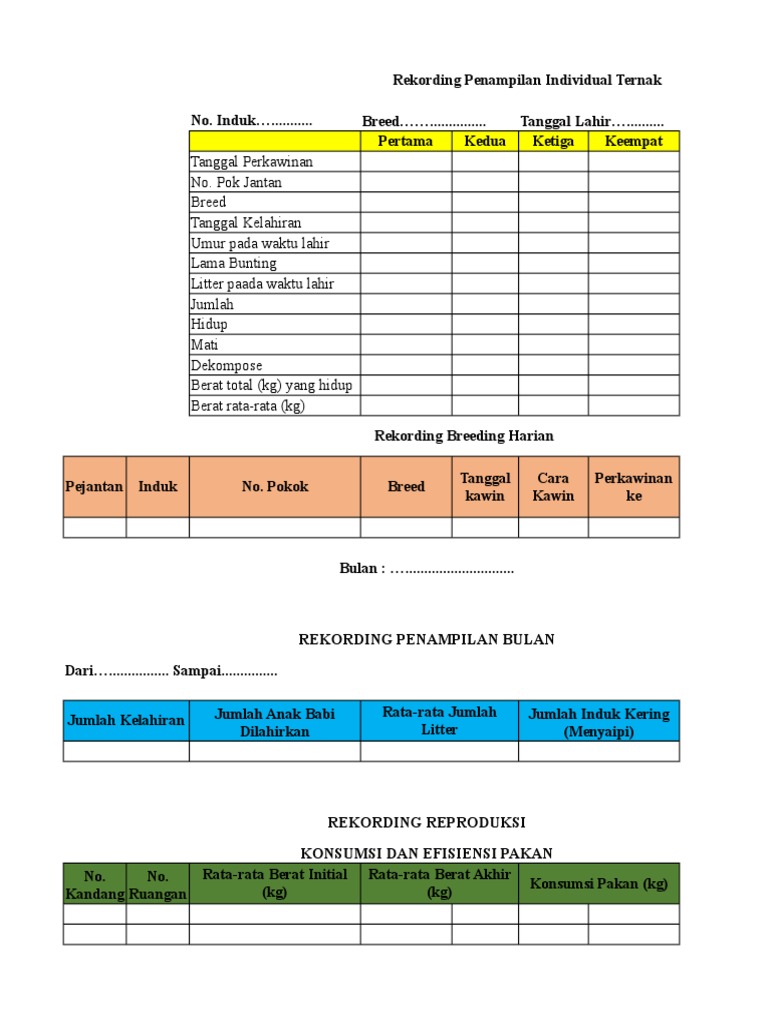 Tabel Recording | PDF