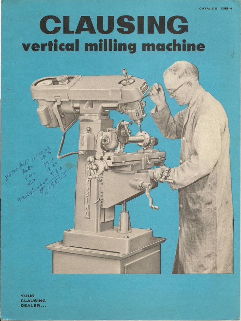 Clausing 8520 Vertical Milling Machine Catalog-1 PDF | PDF | Equipment ...