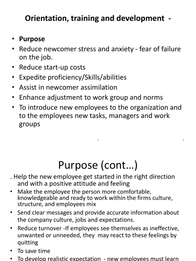 5.) Employee Orientation, Training and Development | PDF | Needs ...