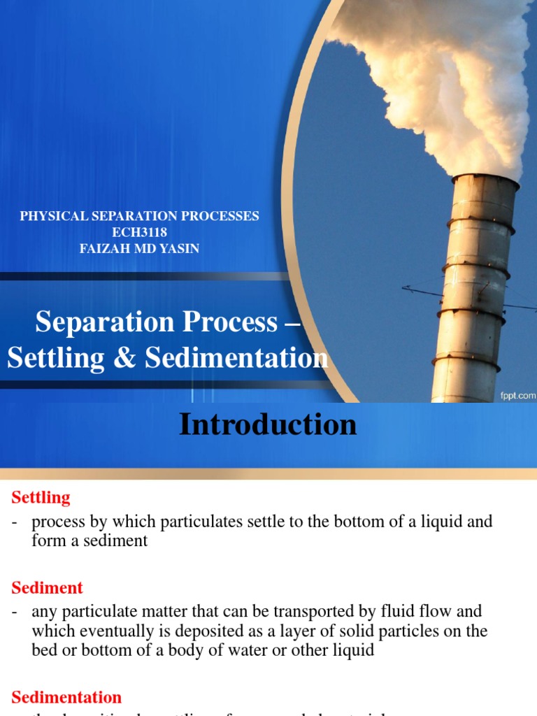 6.0 Sedimentation | PDF | Drag (Physics) | Viscosity