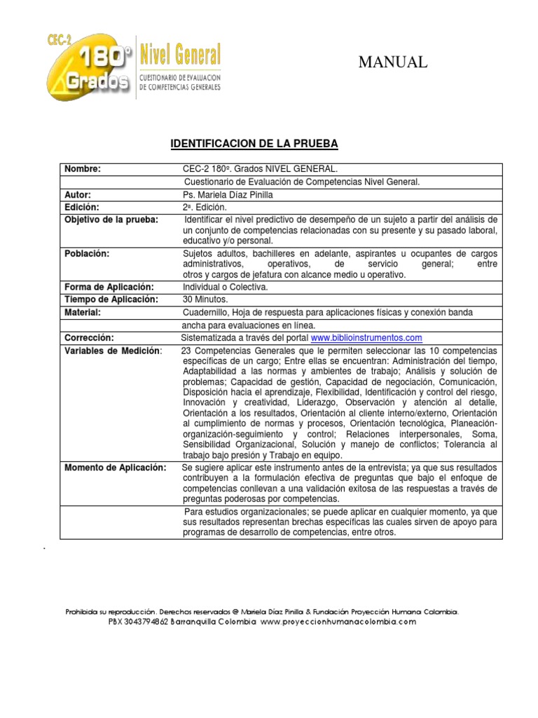 Manual Cec-2 180o Grados | PDF | Validez (Estadísticas) | Planificación
