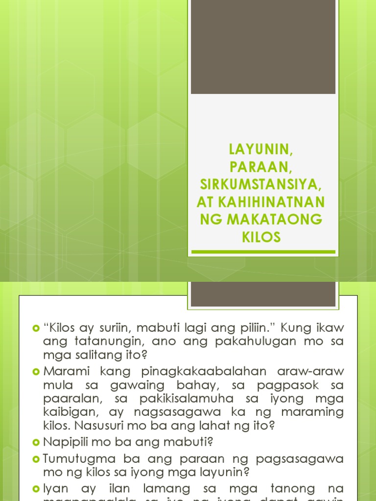 Layunin Paraan Sirkumstansiya at Kahihinatnan | PDF