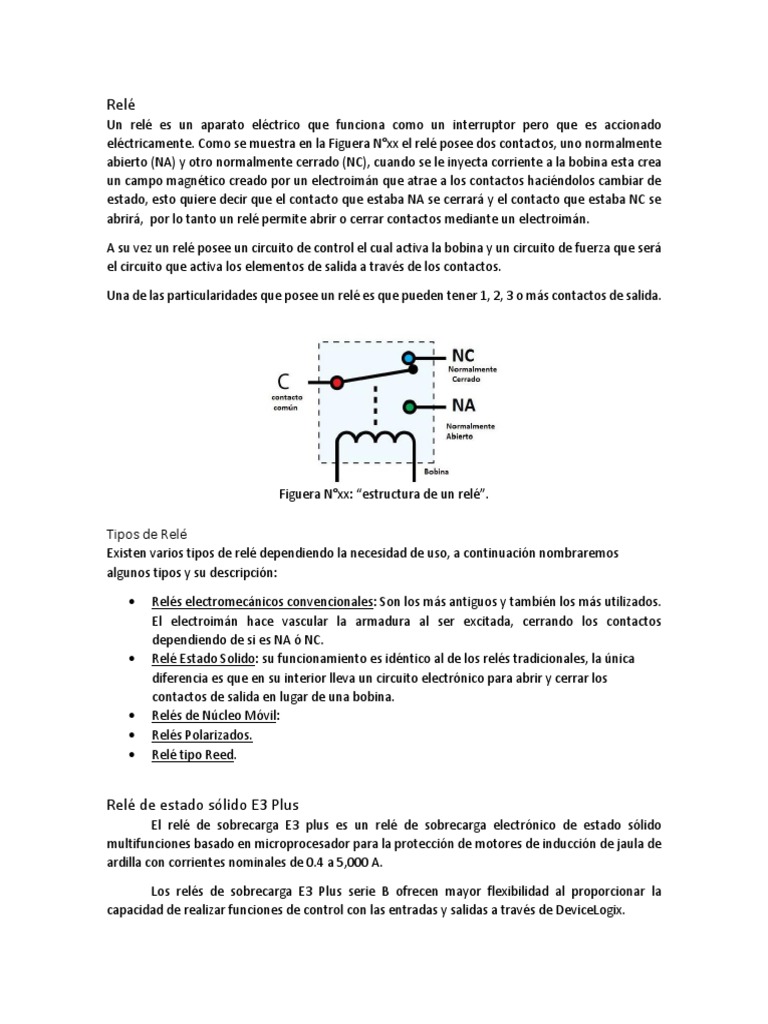 Rele E3 Plus | PDF | Relé | Ingenieria Eléctrica