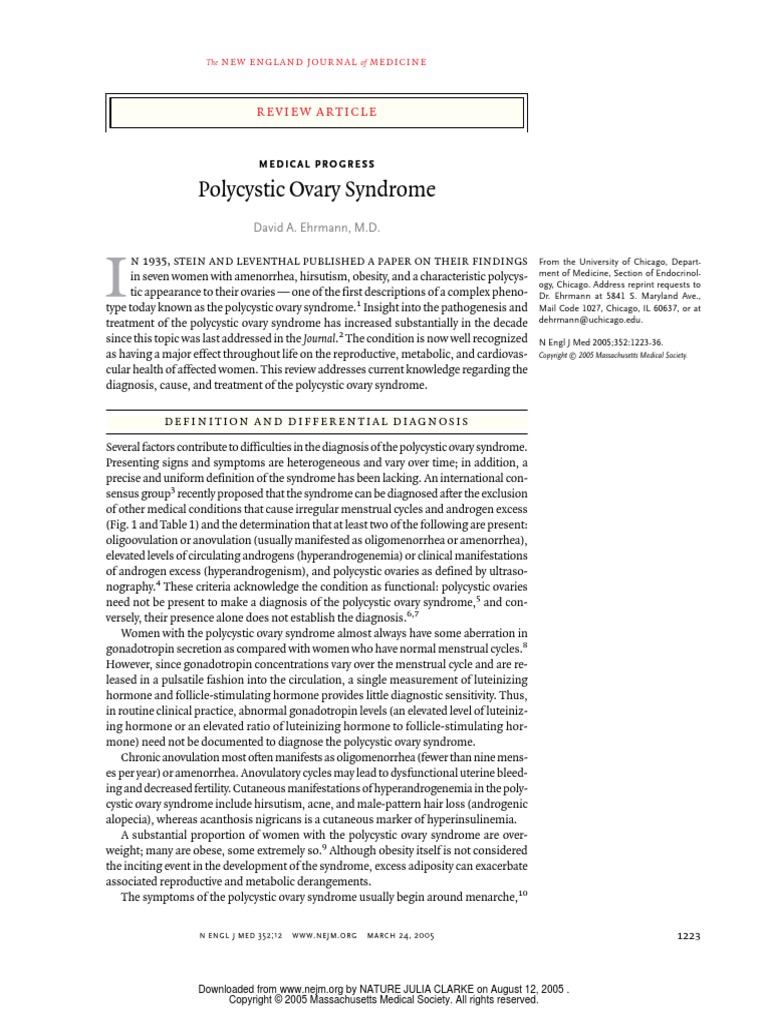Polycystic Ovary Syndrome: Review Article | PDF | Polycystic Ovary ...