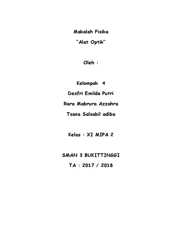 Alat Optik Periskop | PDF