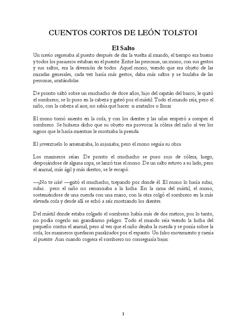 Cuentos Cortos De León Tolstói Pdf León Perros