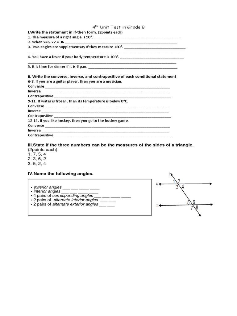 Mastering Logical Reasoning: An 8th Grade Practice Test on If-Then ...