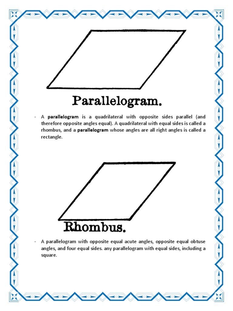 A Parallelogram Is A Quadrilateral With Opposite Sides Parallel | PDF