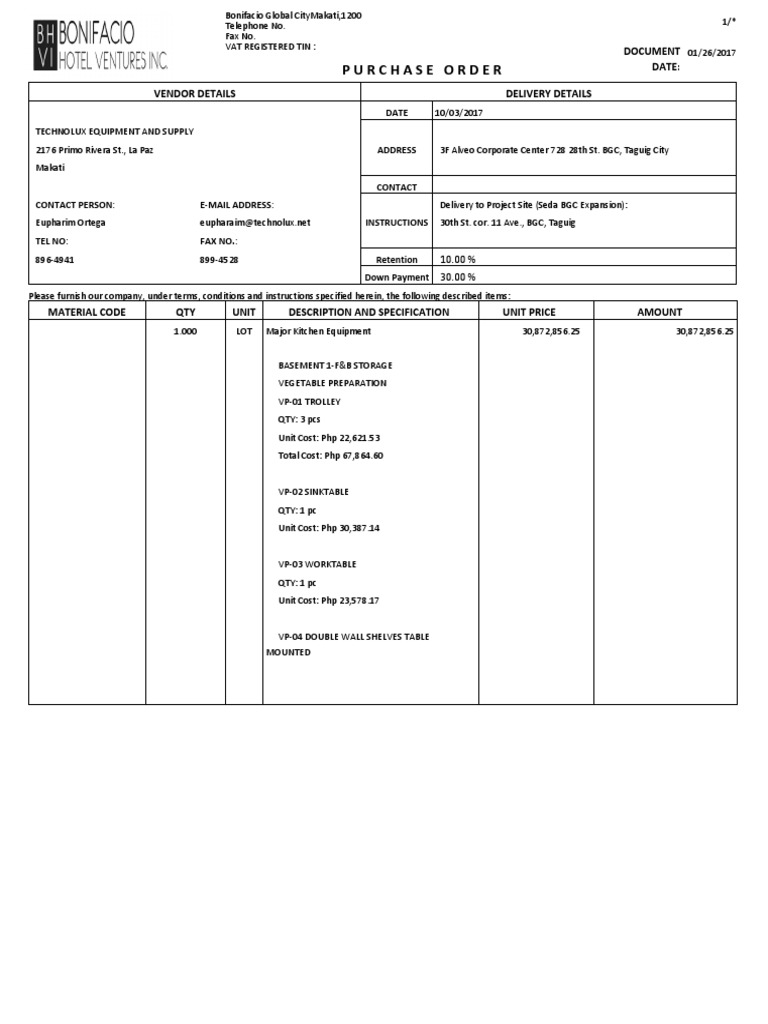 BGC 2 - TECHNOLUX - MAJOR KITCHEN EQUIPMENT - Rev01 PDF | PDF ...
