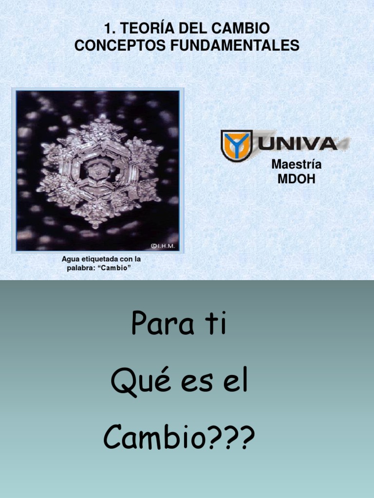 Tema I. Teoría Del Cambio Conceptos Fundamentales | PDF | Liderazgo ...
