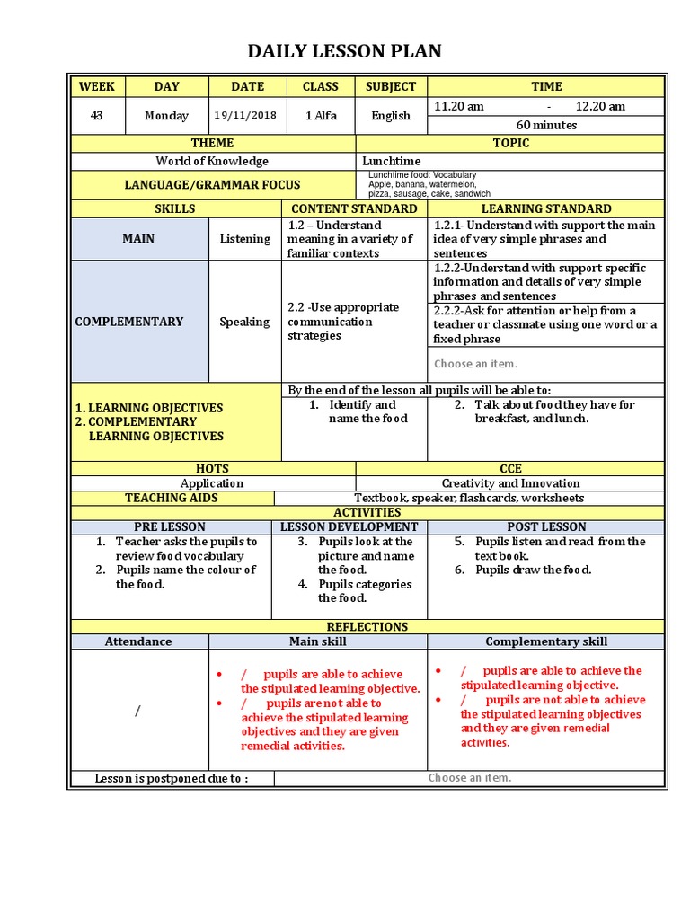 Y2 DAILY LESSON PLAN 2018 WITH DROPDOWN MENUS (2) (PHONICS) Original | PDF | Lesson Plan ...