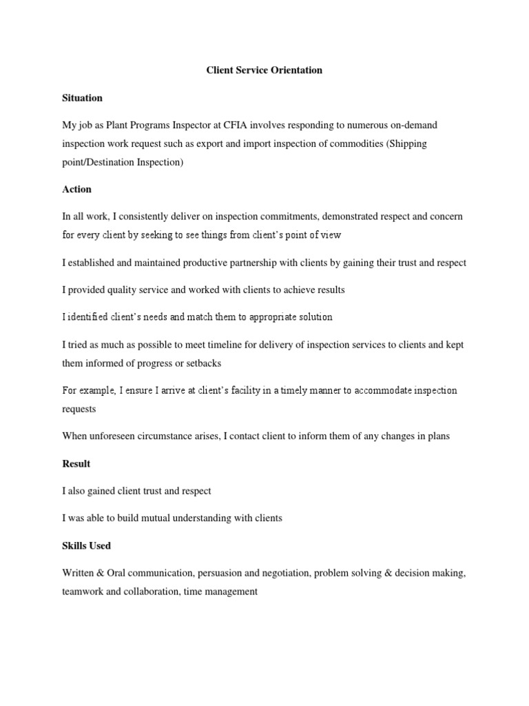 Client Service Orientation | PDF