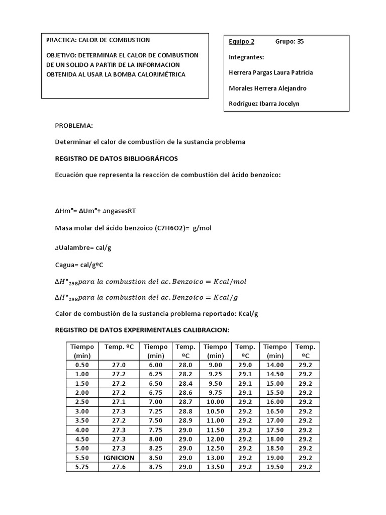 Calor de Combustion | PDF | Calor | Ciencia de sistemas