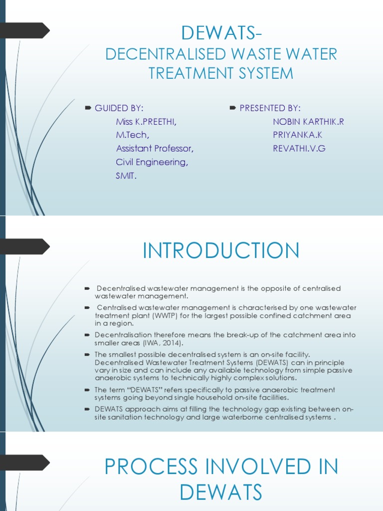 Decentralised Wastewater Treatment Systems | PDF