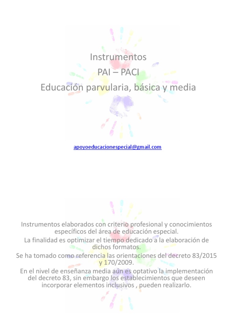 Instrumentos PAI PACI PDF | PDF | Educación de la primera infancia ...