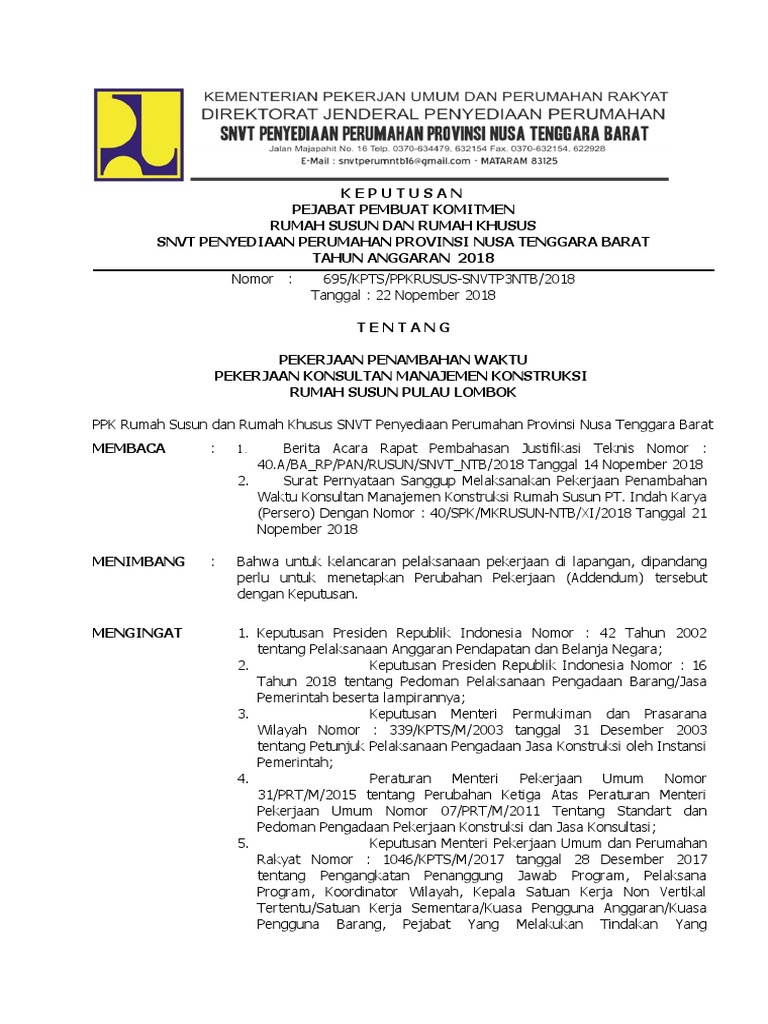 SK Konsultan MK PPK | PDF