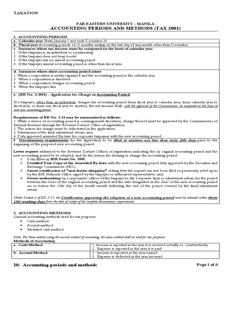 Accounting Method and Period | PDF | Taxation In The United States ...