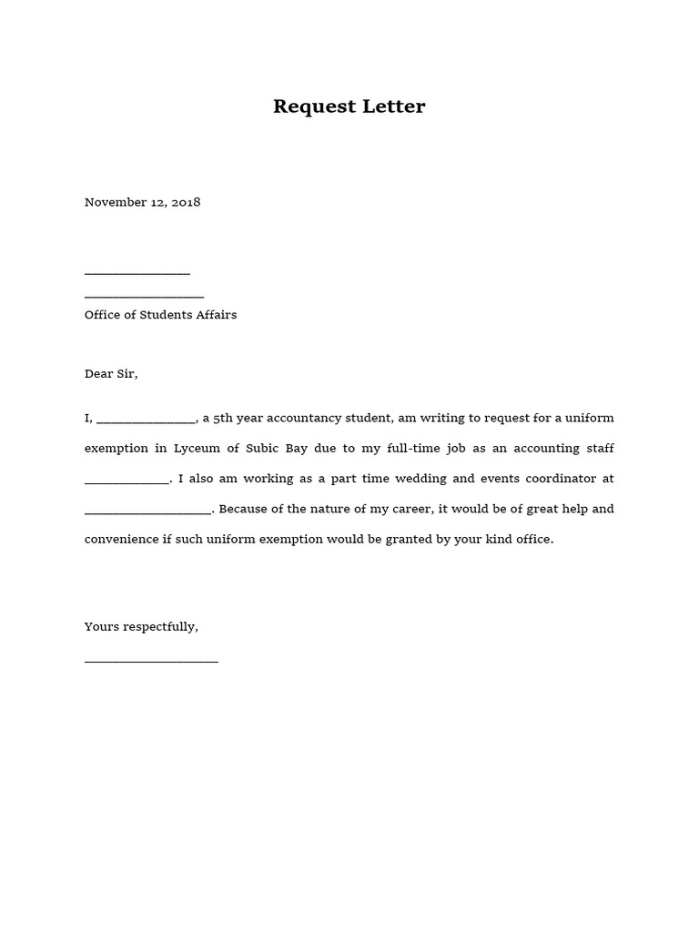 Request Letter | PDF