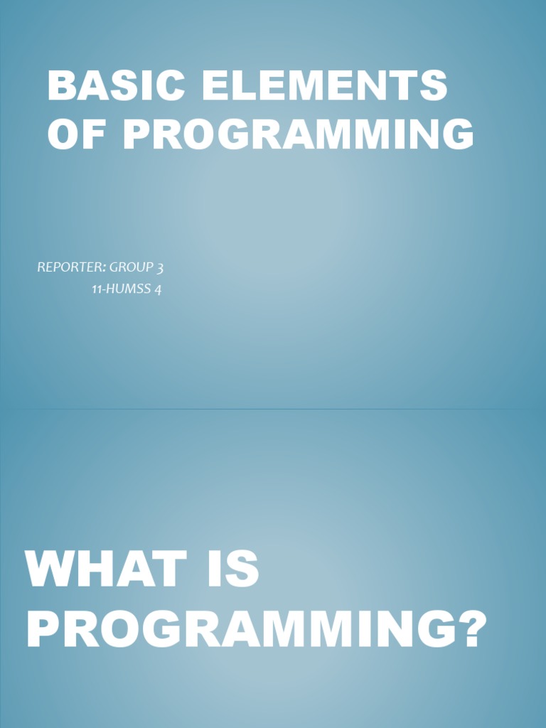 Basic Elements of Programming | PDF | Data Type | Boolean Data Type