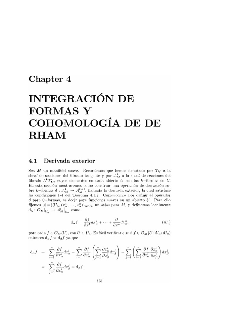 Cap 4 - Integracion de Formas y Cohomologia de DeRham PDF | PDF ...