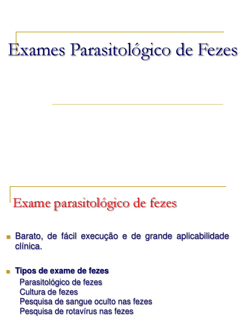 Exame Parasitológico de Fezes | PDF | Fezes | Centrifugação