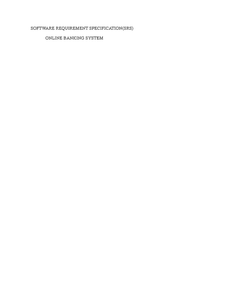 Software Requirement Specification (SRS) Online Banking System | PDF ...