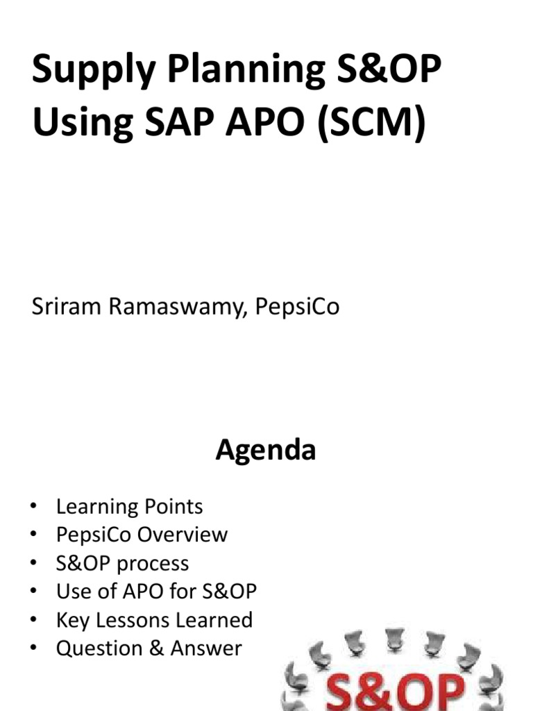 PepsiCo S&OP with SAP APO Insights | PDF | Pepsi Co | Supply Chain