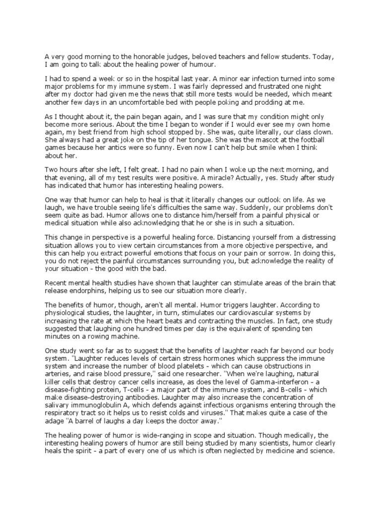 Public Speaking Script | PDF | Laughter | Humour