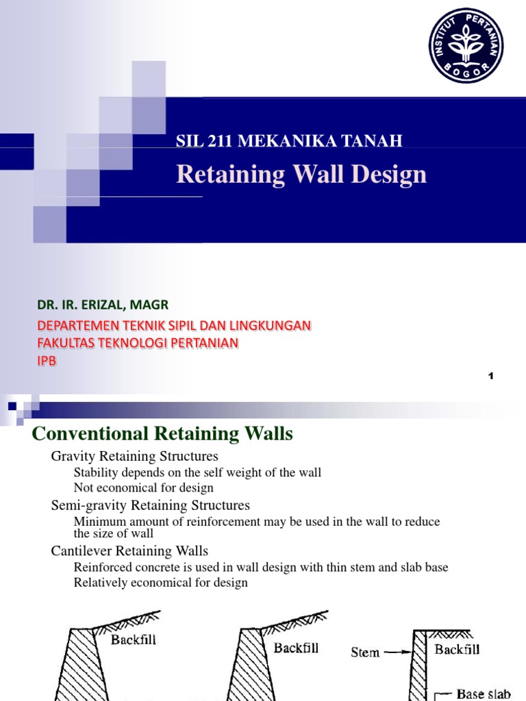 Retaining Wall Design-REV | PDF | Deep Foundation | Drainage