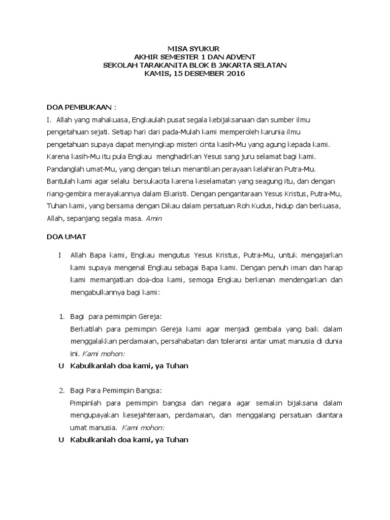 Misa Syukur | PDF