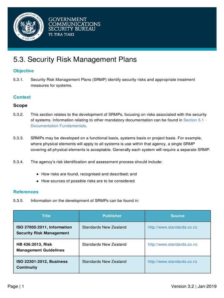Security Risk Management Plans in NZ | PDF | Information Security ...