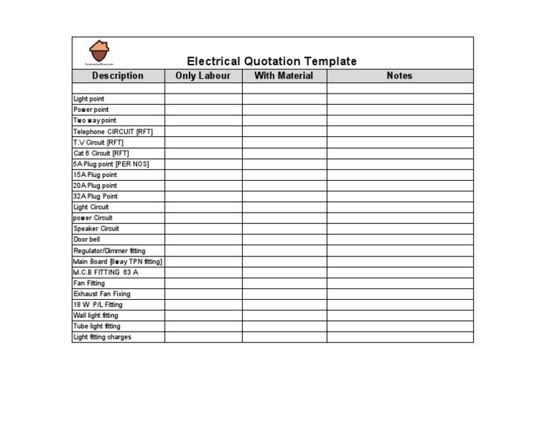 Electrical Quotation Template Contractorbhai | PDF | Computers ...