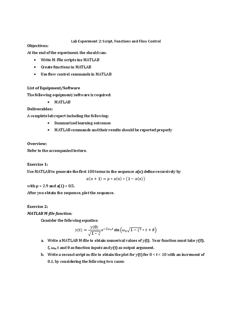 EEET423L Exp3 Script Functions and FlowCOntrol | Download Free PDF ...