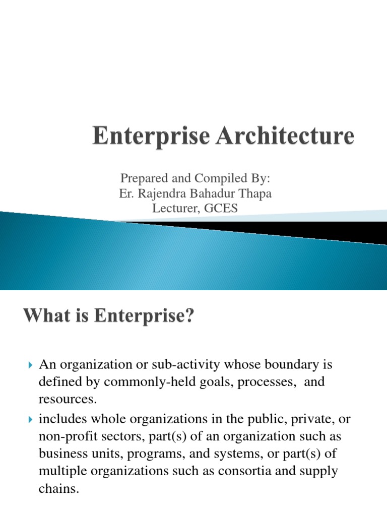 Lecture 1 Enterprise Architecture | PDF | Enterprise Architecture ... Lecture 1 Enterprise Architecture | PDF | Enterprise Architecture ...