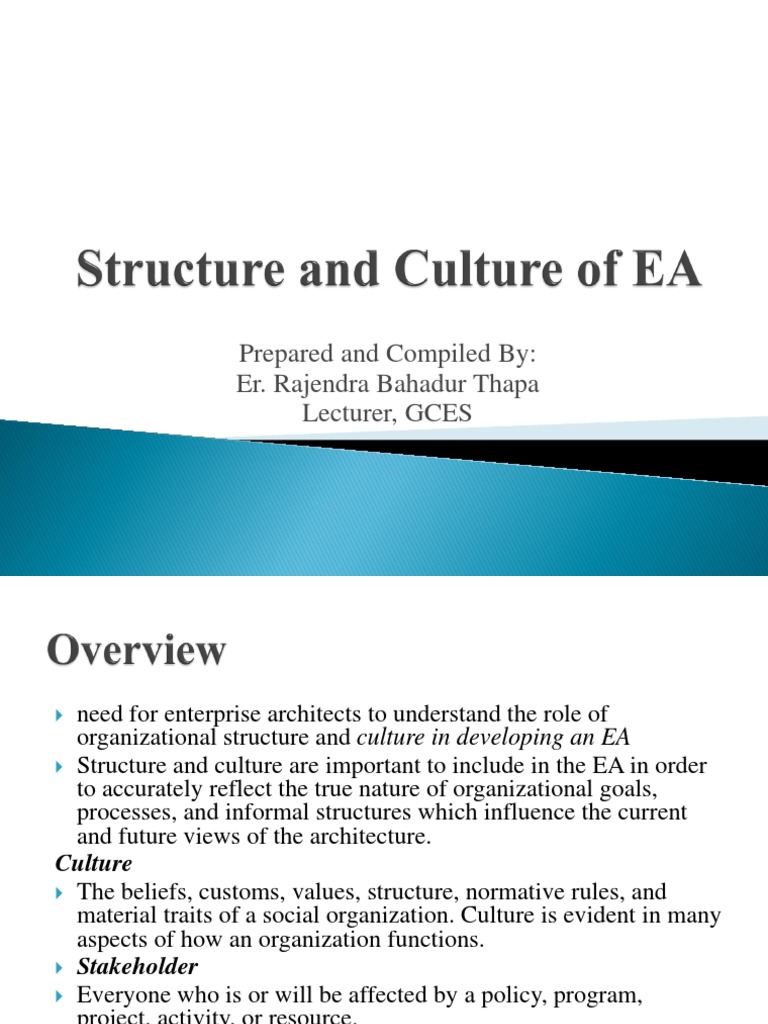 Lecture 2 EA Structure and Culture of EA | PDF | Enterprise ...