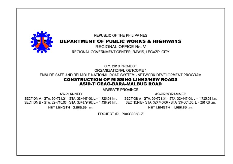 Department of Public Works & Highways: Regional Office No. V | PDF