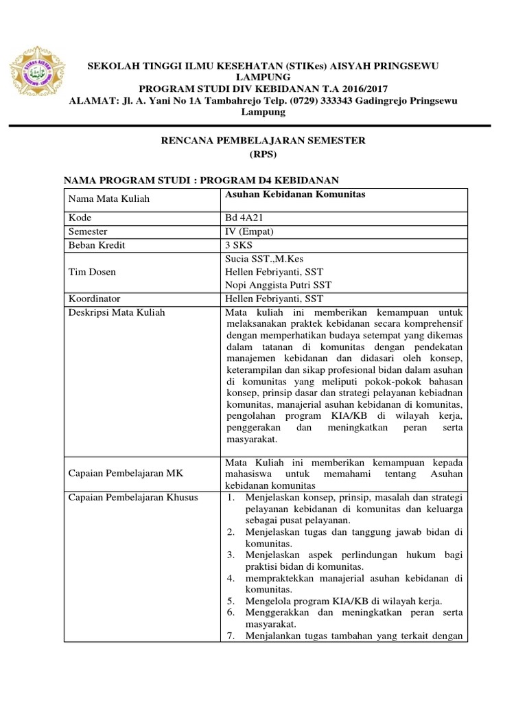 Contoh Poa Bok Puskesmas Tahun 2015 | PDF