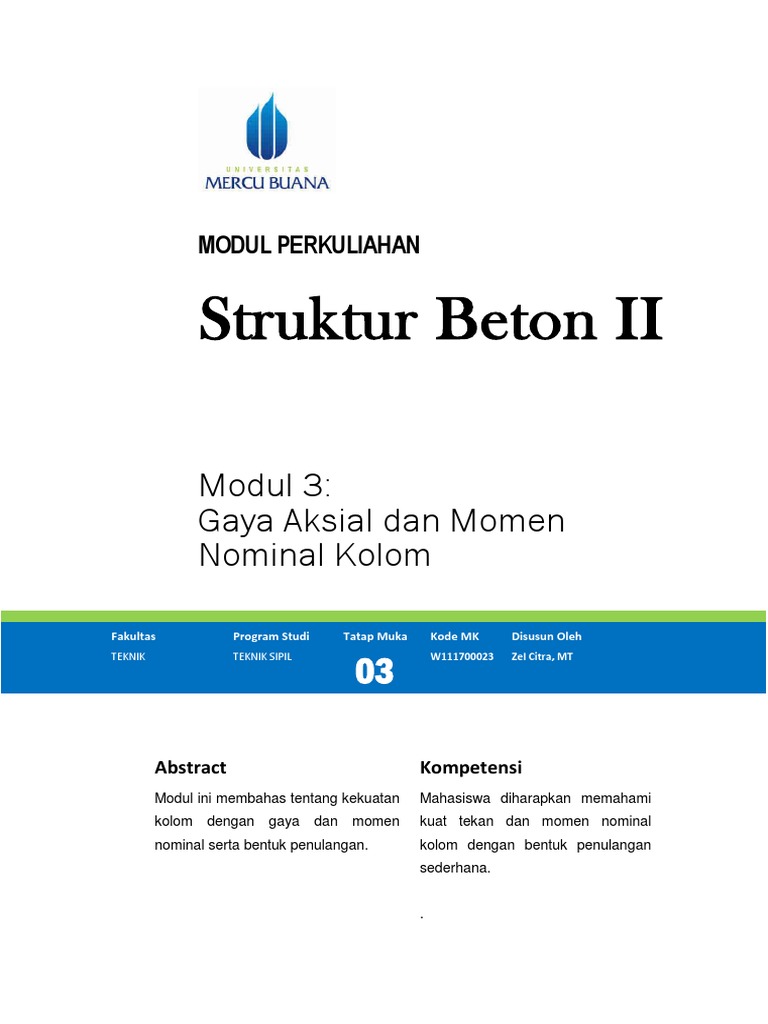 Modul-3-Kekuatan Kolom Pendek Beban Aksial Eksentris, Aksial Dan Momen ...