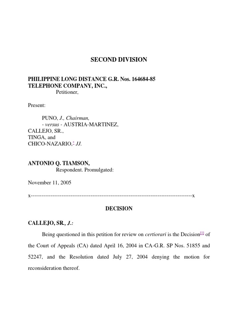 PLDT v. Tiamson | PDF | Evidence (Law) | Legal Concepts