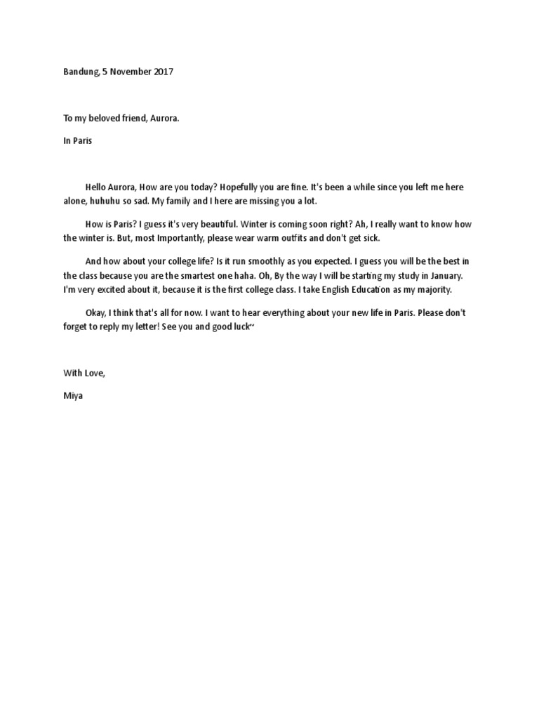 Personal Letter | PDF | Leisure