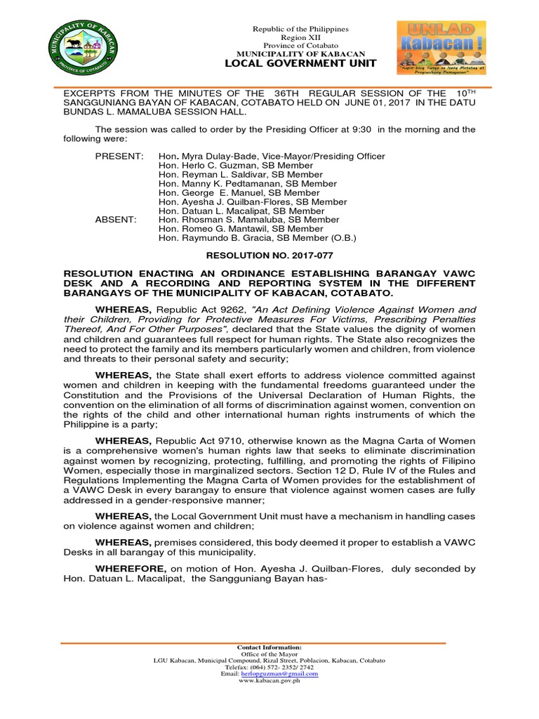 Vawc Desk Ordinance | PDF | Sexual Harassment | Sexual Violence