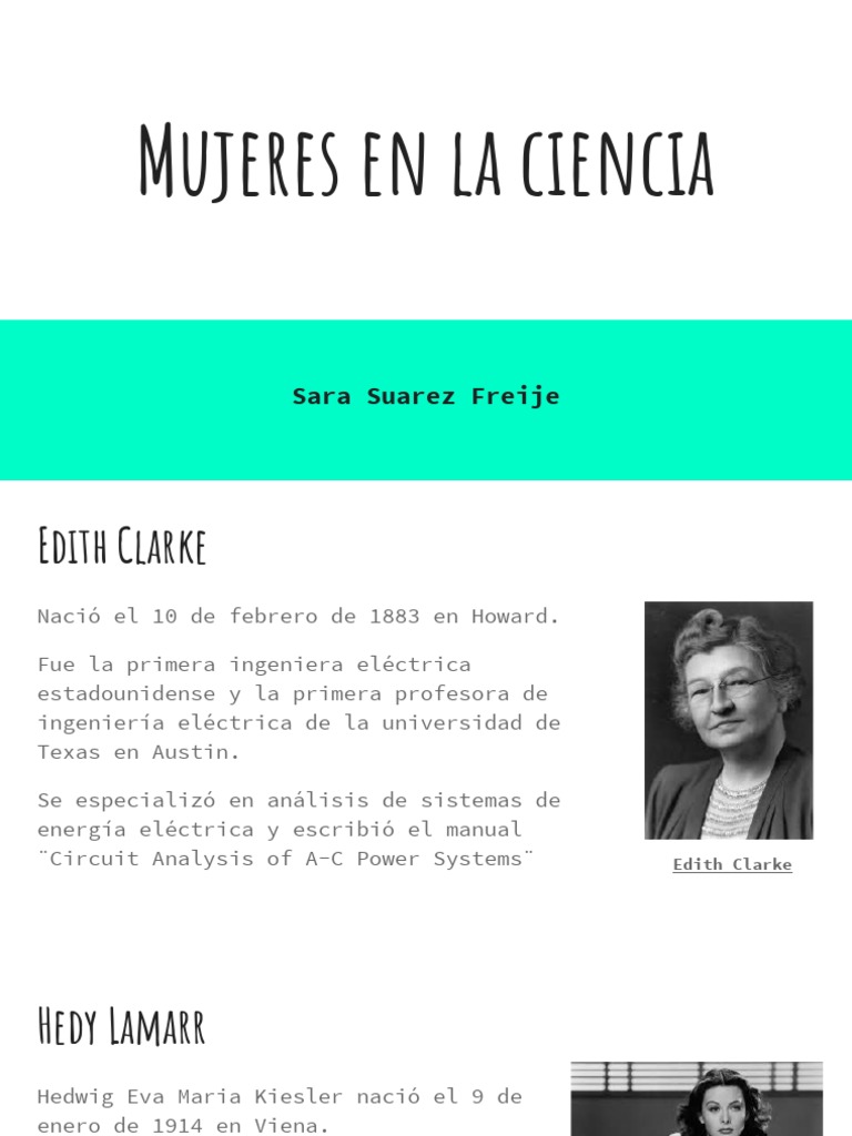 Mujeres en La Ciencia | PDF | Ciencia y Tecnología | Science
