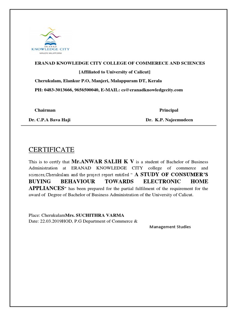 Declaration (1) MY PROJECT | PDF | Academic Degree | Qualifications