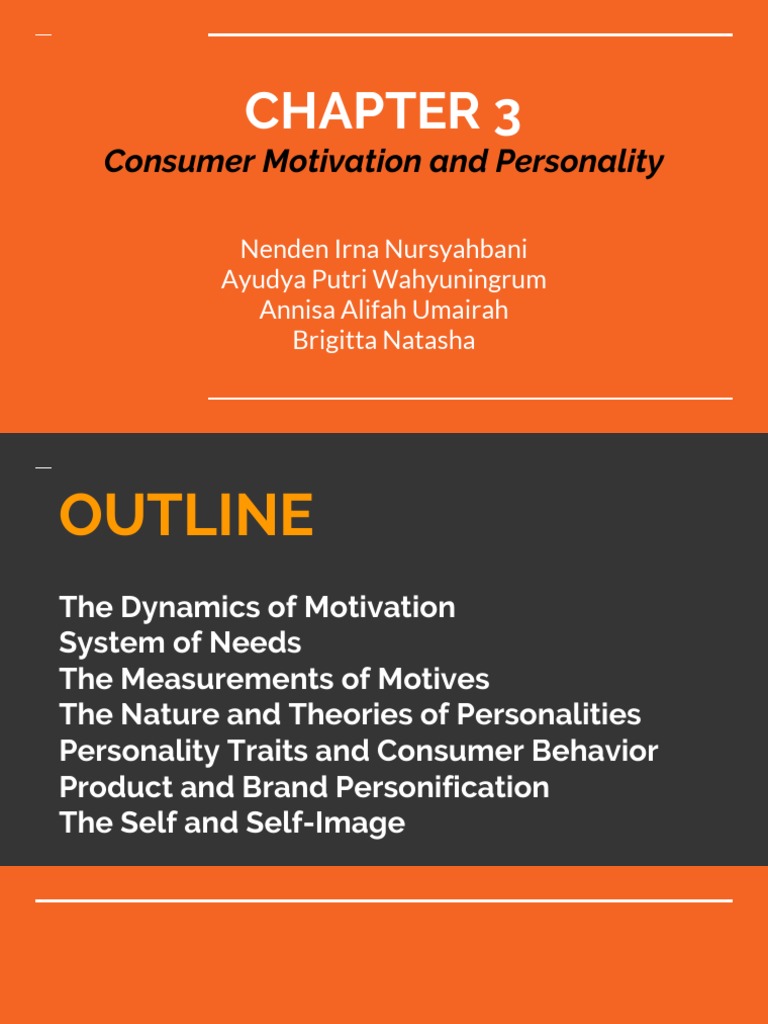 Consumer Motivation And Personality Pdf