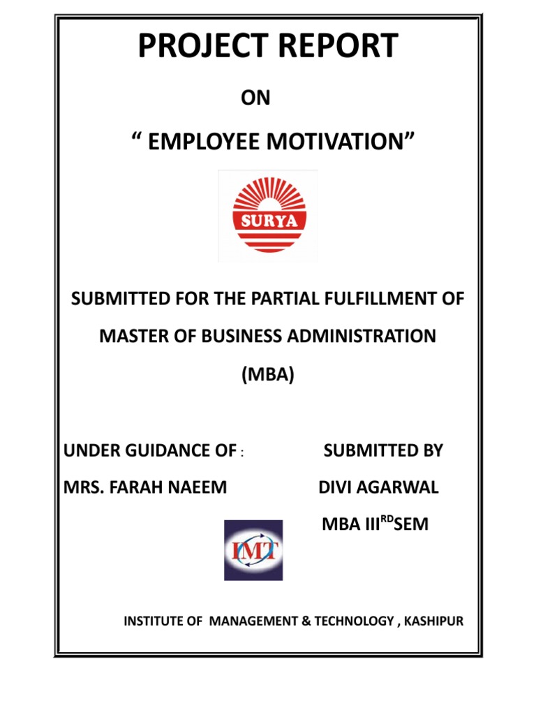 Project Report: " Employee Motivation" | PDF